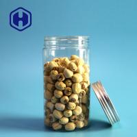 China 490ml Transparent PET Plastic Jar 70mm Diameter with Aluminum Cover for Snacks for sale