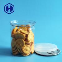 China Transparent PET Can with Aluminum Lid 335ml for Cashew Biscuits Food Packaging for sale