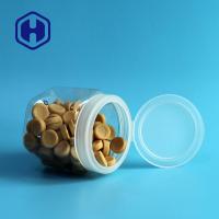 China Custom Packing Empty Hexagon Plastic Candy Jars Wide Mouth 87mm Flip Top for sale