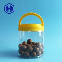 China 120mm Round PET Straight Sided Plastic Jar 1380ml 47oz with Lid Handle Food Grade Transparent for sale
