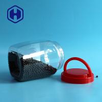 China 2250ml Square Large Mouth Plastic Pickle Jars With Handle PET Packing for sale
