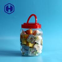 China 2250ml Square Large Mouth Plastic Pickle Jars With Handle PET Packing for sale