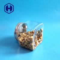China BPA Free 1000ml PET Square Plastic Jar with Aluminum Lid Airtight Food Storage for sale
