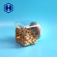 China BPA Free 1000ml PET Square Plastic Jar with Aluminum Lid Airtight Food Storage for sale