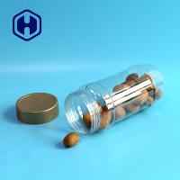 China 1000ml Transparent PET Jar with Gold Screw Top for Snacks Coffee Beans for sale