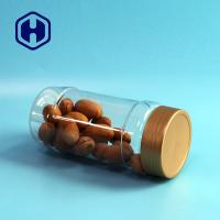 China 1000ml Transparent PET Jar with Gold Screw Top for Snacks Coffee Beans for sale