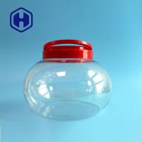 China 3740ml 126oz Large Round PET Plastic Jar with Lid and Handle for Gift Packaging for sale