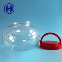 China 3740ml 126oz Large Round PET Plastic Jar with Lid and Handle for Gift Packaging for sale
