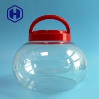China 3740ml 126oz Large Round PET Plastic Jar with Lid and Handle for Gift Packaging for sale