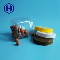China Hexagon 450ml 15oz Peanut Plastic Jar With Screw Caps 81mm Height for sale