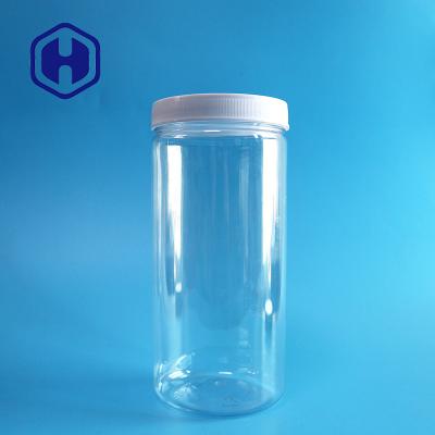 China Clear PET Straight Sided Jar 1080ml 36.5oz with Screw Lid for Noodle Pasta Food Storage for sale