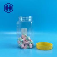 China Bulk 670ml Transparent Hexagon Wide Mouth PET Plastic Food Packaging Jar with Lid for sale
