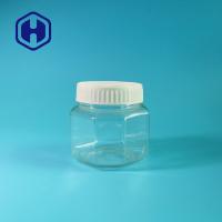 China Small Hexagonal 190ml Empty Plastic Food Jars with Lids for Sweets Peanuts Rice Beans Packing for sale