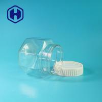 China Small Hexagonal 190ml Empty Plastic Food Jars with Lids for Sweets Peanuts Rice Beans Packing for sale