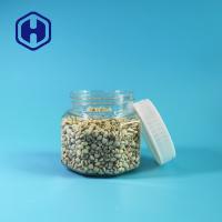 China Small Hexagonal 190ml Empty Plastic Food Jars with Lids for Sweets Peanuts Rice Beans Packing for sale
