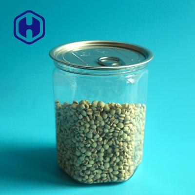 China Hexagonal 520ml Bpa Free Easy Open PET Empty Plastic Can For Food Bulk Packaging for sale