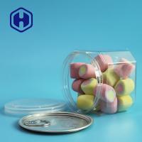 China Bulk Square 430ml clear PET Can for Peanut Nuts Leak Proof for sale