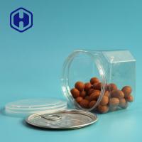 China Bulk Square 430ml clear PET Can for Peanut Nuts Leak Proof for sale