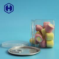 China Bulk Square 430ml clear PET Can for Peanut Nuts Leak Proof for sale