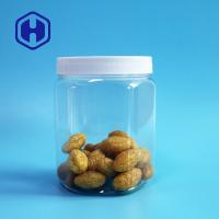 China 630ml Hexagonal Biscuit Plastic PET Jars Wide Mouth 87mm Diameter for sale