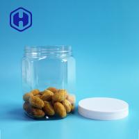 China 630ml Hexagonal Biscuit Plastic PET Jars Wide Mouth 87mm Diameter for sale
