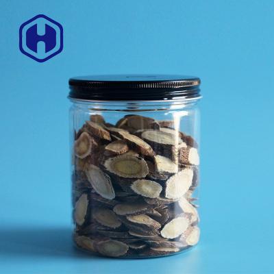 China Food Grade PET Plastic Jar 350ml 390ml with Metal Lid for Cashews Beans Seeds for sale