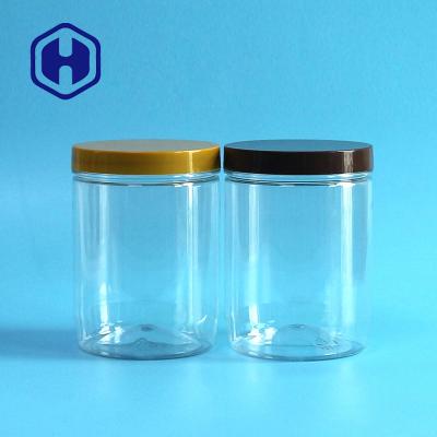 China Transparent 500ml Plastic Packaging Jar Screw Lid Custom Logo for sale
