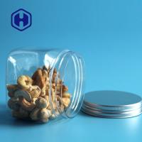 China 420ml 16oz Square PET Jar with Aluminum Cap for Food Packing Airtight Leak Proof for sale