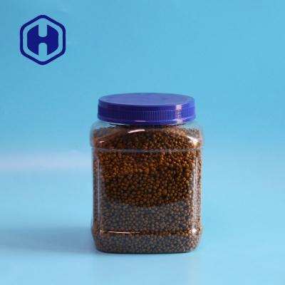 China Biscuits Nuts Chocolate packing plastic jar Wide Mouth Square 1930ml 65oz for sale