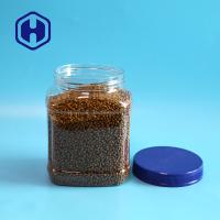 China Biscuits Nuts Chocolate packing plastic jar Wide Mouth Square 1930ml 65oz for sale