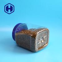 China Biscuits Nuts Chocolate packing plastic jar Wide Mouth Square 1930ml 65oz for sale