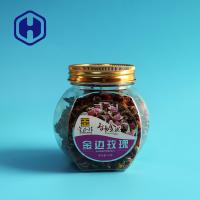 China Clear PET Plastic Jars 12oz 365ml with Aluminum Cover for Dry Flowers Nuts Food Packaging for sale