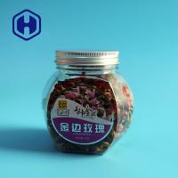 China Clear PET Plastic Jars 12oz 365ml with Aluminum Cover for Dry Flowers Nuts Food Packaging for sale