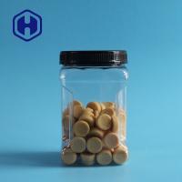 China 850ml BPA Free Square Plastic Grip Jar with Lid PET Food Packaging 28oz for sale