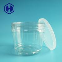 China Bulk Transparent Round PET Plastic Pickle Jars  600ml Wide Mouth Vegetable Storage for sale