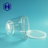 China Bulk Transparent Round PET Plastic Pickle Jars  600ml Wide Mouth Vegetable Storage for sale