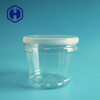 China Bulk Transparent Round PET Plastic Pickle Jars  600ml Wide Mouth Vegetable Storage for sale