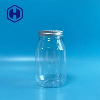 China 560ml Food Grade PET Plastic Mason Jar with Aluminum Lid 136mm Height for sale