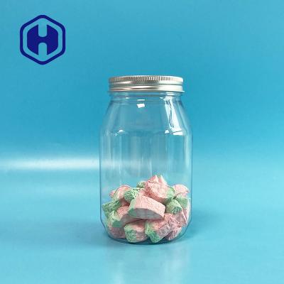 China 560ml Food Grade PET Plastic Mason Jar with Aluminum Lid 136mm Height for sale