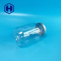 China 560ml Food Grade PET Plastic Mason Jar with Aluminum Lid 136mm Height for sale