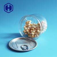 China Transparent Plastic Easy Open Cans 250ml for Pet Food Treats 60mm Height for sale