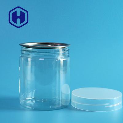 China 300# 380ml Transparent PET Plastic Can with Screw Lid 96mm Height for Dried Jerky Fruits for sale