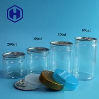 China 300# 380ml Transparent PET Plastic Can with Screw Lid 96mm Height for Dried Jerky Fruits for sale
