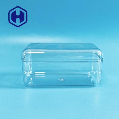 China Disposable Square PET Plastic Food Box 470ml Transparent Cake Pastries Packing for sale