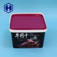 China Square 2L Plastic IML Container Eco Friendly Cracker Biscuit Packaging Box with Lid Handle for sale
