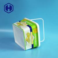 China Square 2L Plastic IML Container Eco Friendly Cracker Biscuit Packaging Box with Lid Handle for sale