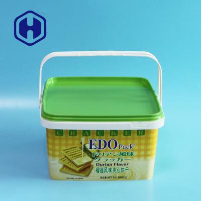 China Custom IML Plastic Christmas Cheese Biscuit Packaging Box 3200ml Capacity 205x205x115mm Food Grade PP Container for sale