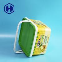 China Custom IML Plastic Christmas Cheese Biscuit Packaging Box 3200ml Capacity 205x205x115mm Food Grade PP Container for sale