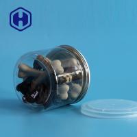 China Transparent PET Plastic Can with Easy Open End 62.5mm to 126.5mm for Dry Food Sauce Spices for sale
