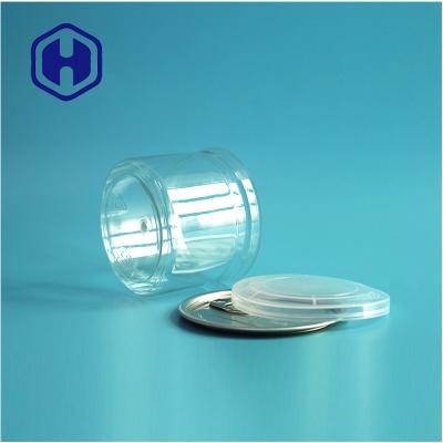 China Clear PET Can 250ml 8oz Food Grade Transparent Plastic Can with Easy Open End for Snack Packaging for sale